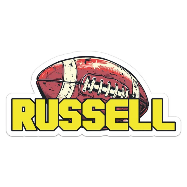 Football Russell Sticker Phone Decal Water Bottle Stickers Car Decals ...