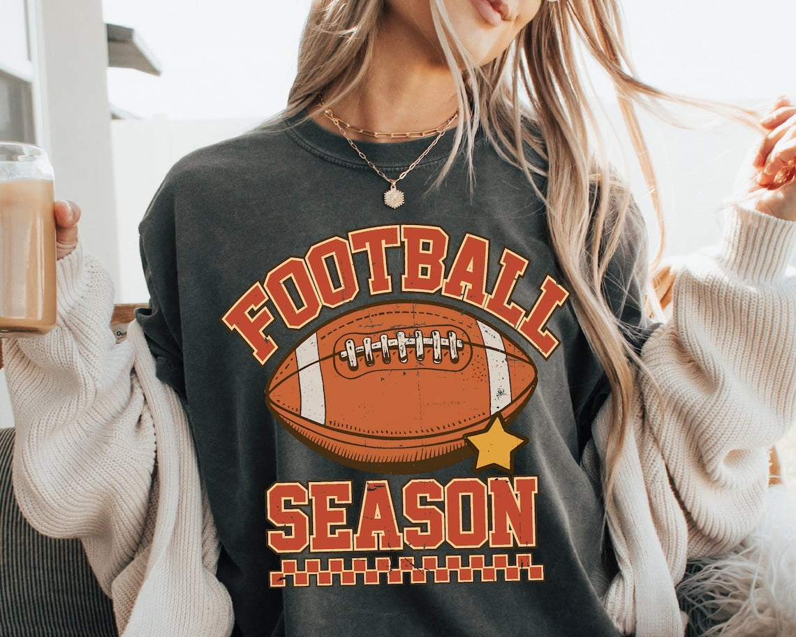 Football Season shirt, Retro Football shirt T-Shirt Sublimation Designs ...