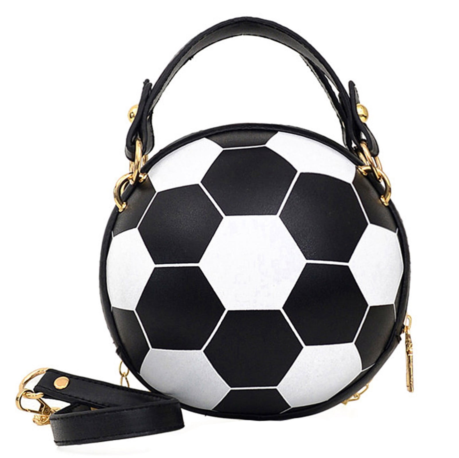 Football Shaped Cross Body Bag Round Soccer Ball Handbags PU Leather ...
