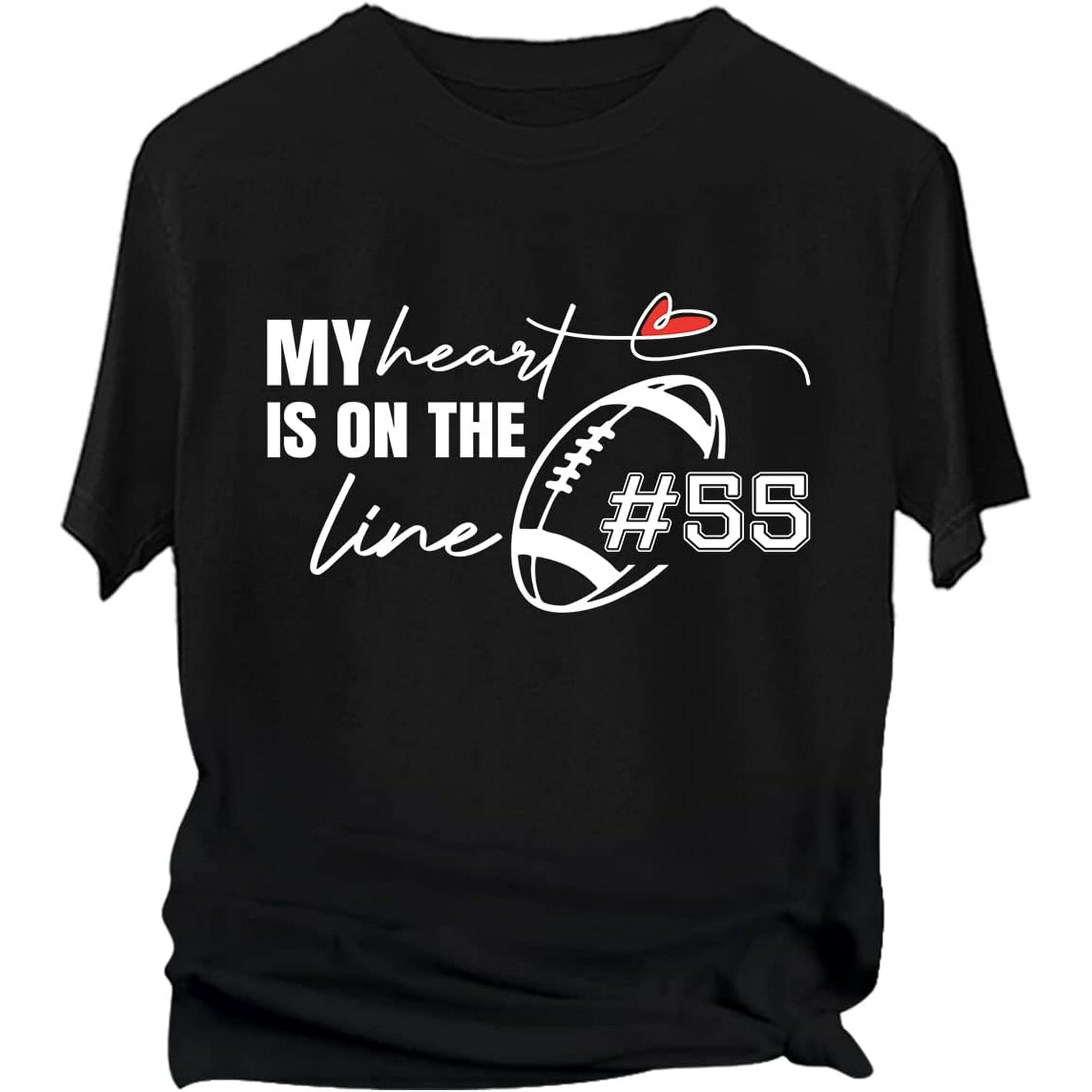 Football Shirts for Mom Custom Player's Number Shirt My Heart is On The ...