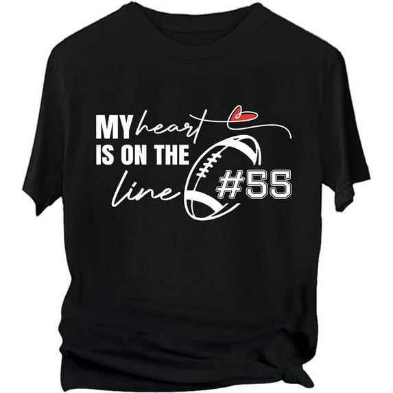 Football Shirts for Mom Custom Player's Number Shirt My Heart is On The ...