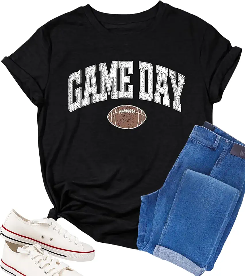 Football Shirts for Women Game Day Shirt Football Season Tshirt Sunday ...