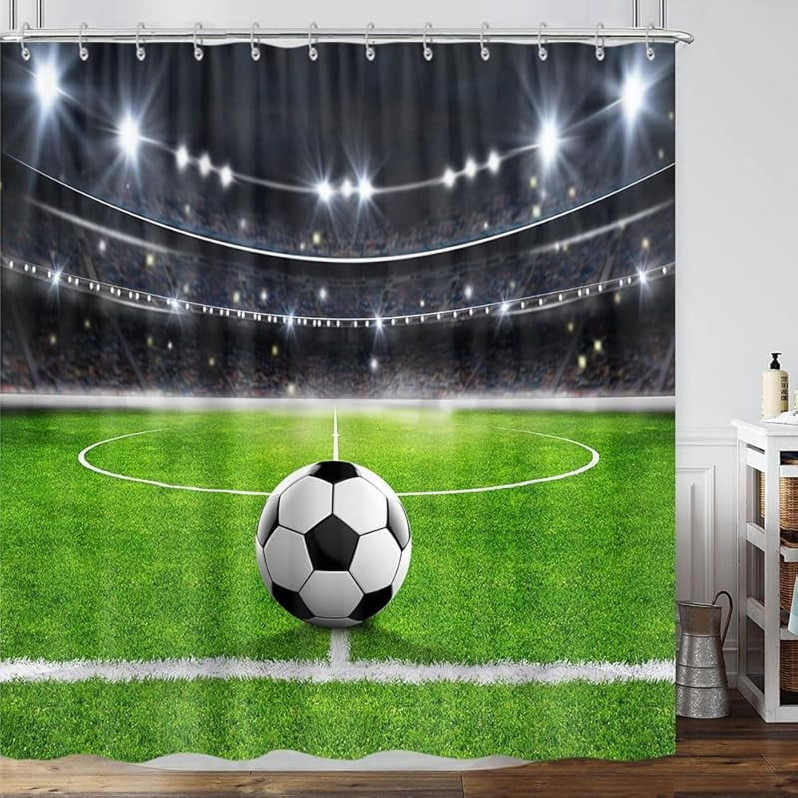 Football Shower Curtain for Boys Kids Men, American Football Sports ...