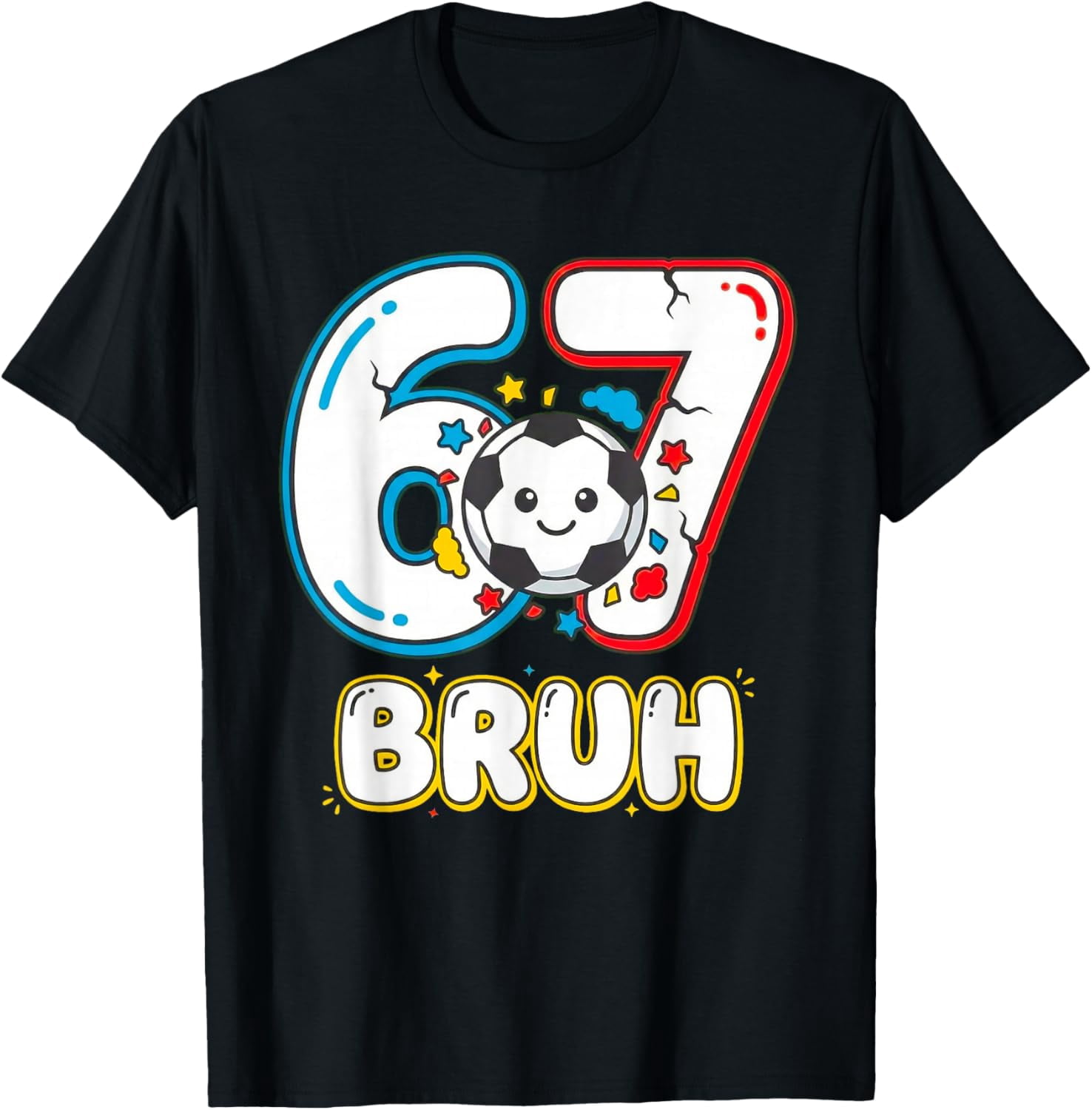 Football Six Seven Drip 67 Meme Funny 6-7 Soccer Football T-Shirt ...