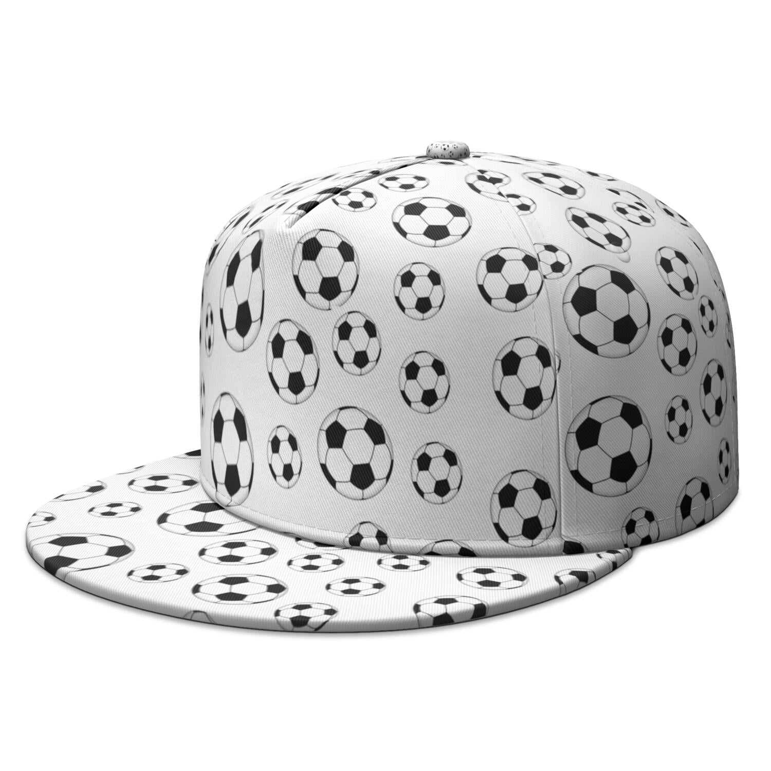 Football Snapback Hat – Soccer Basketball Print Adjustable Flat Bill ...
