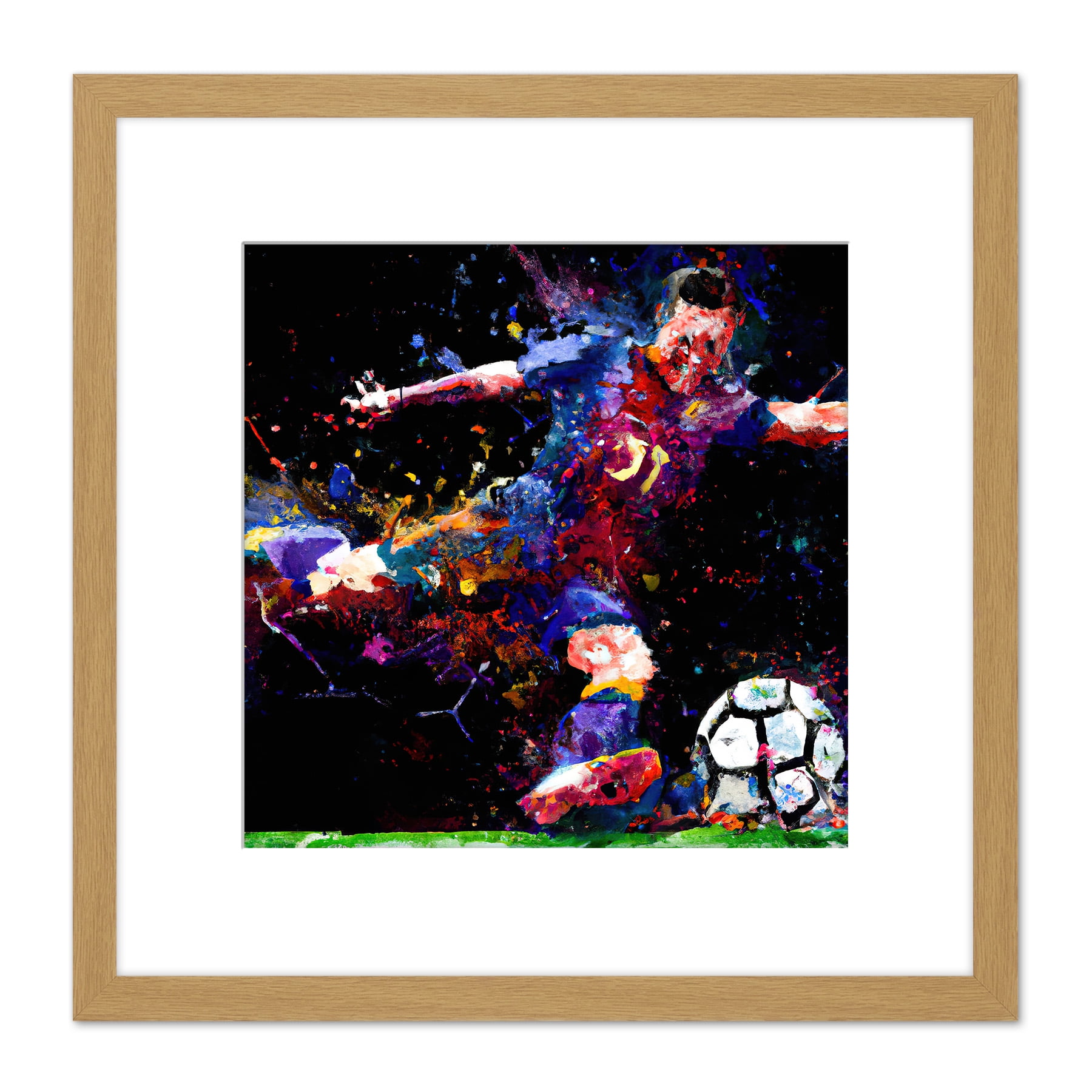 Football Soccer Action Shot Penalty Kick Goal Abstract Sport Painting ...