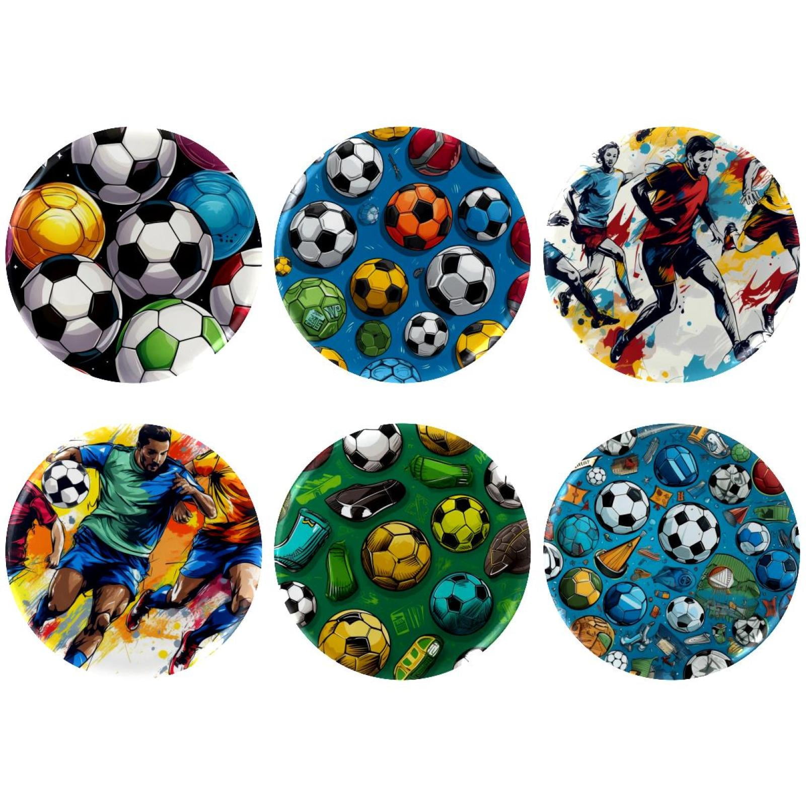 Football Soccer Badge Button, 2.2 Inches, 6 Pcs - Walmart.com