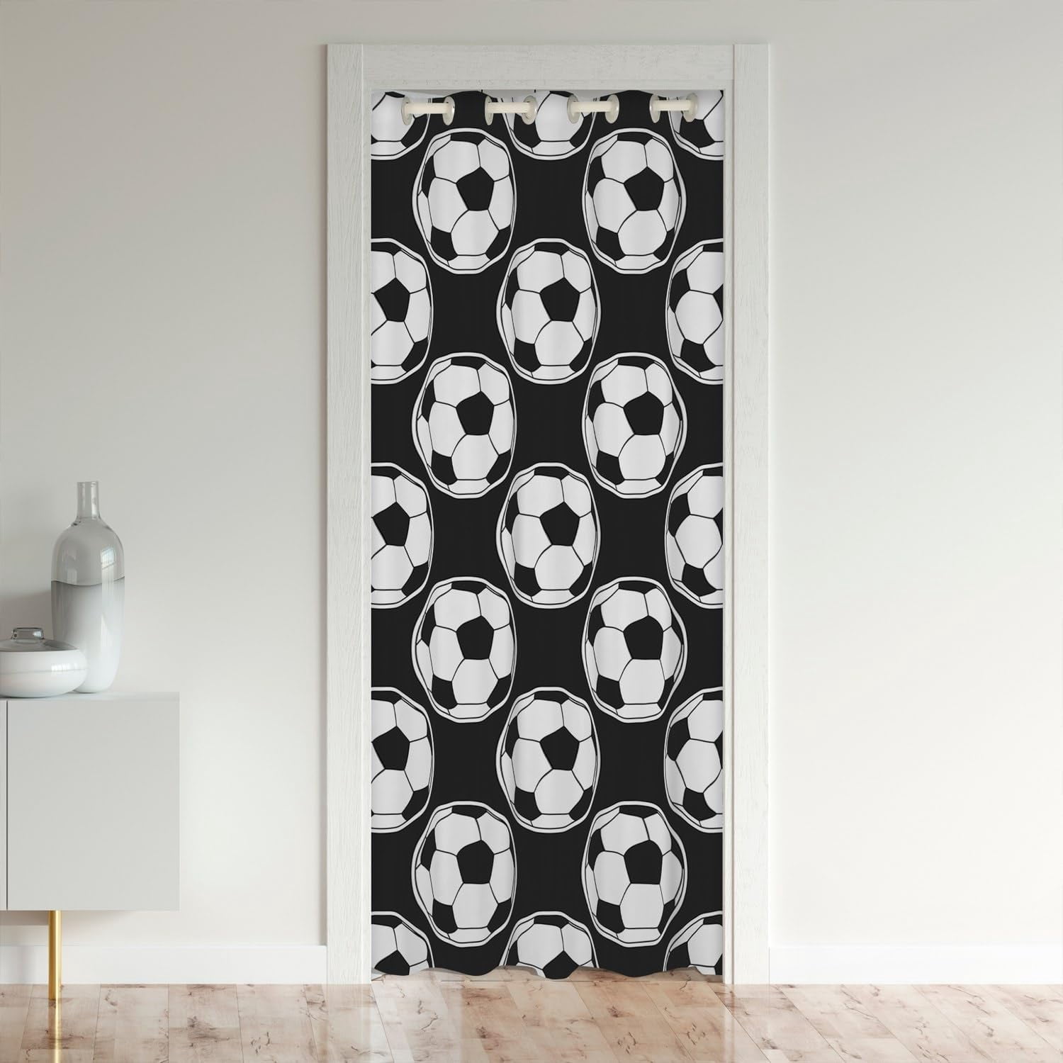 Football Soccer Ball Game Printing Door Curtains Privacy Closet Curtain ...