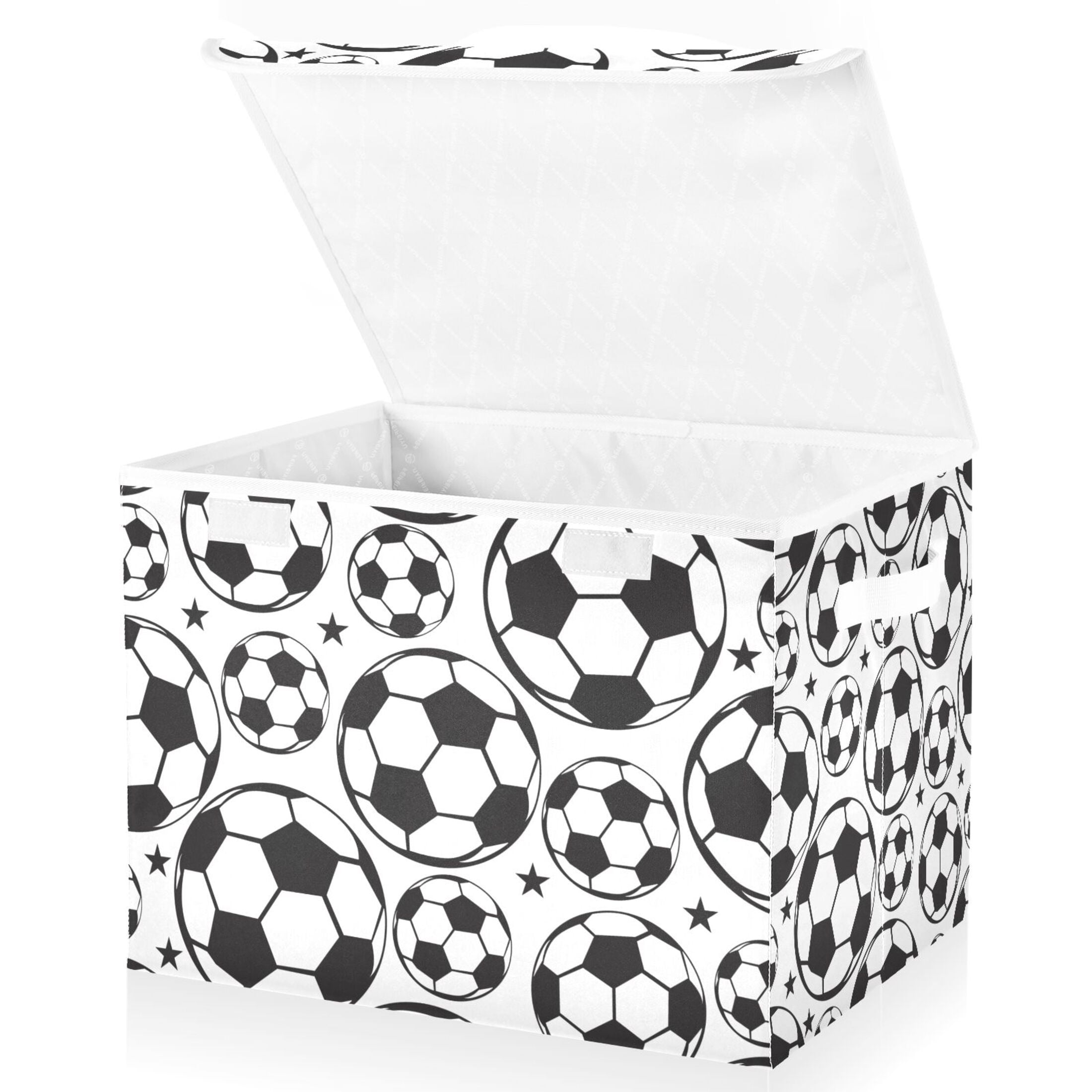 Football Or Soccer Ball Pattern Large Lidded Storage Bin Foldable ...