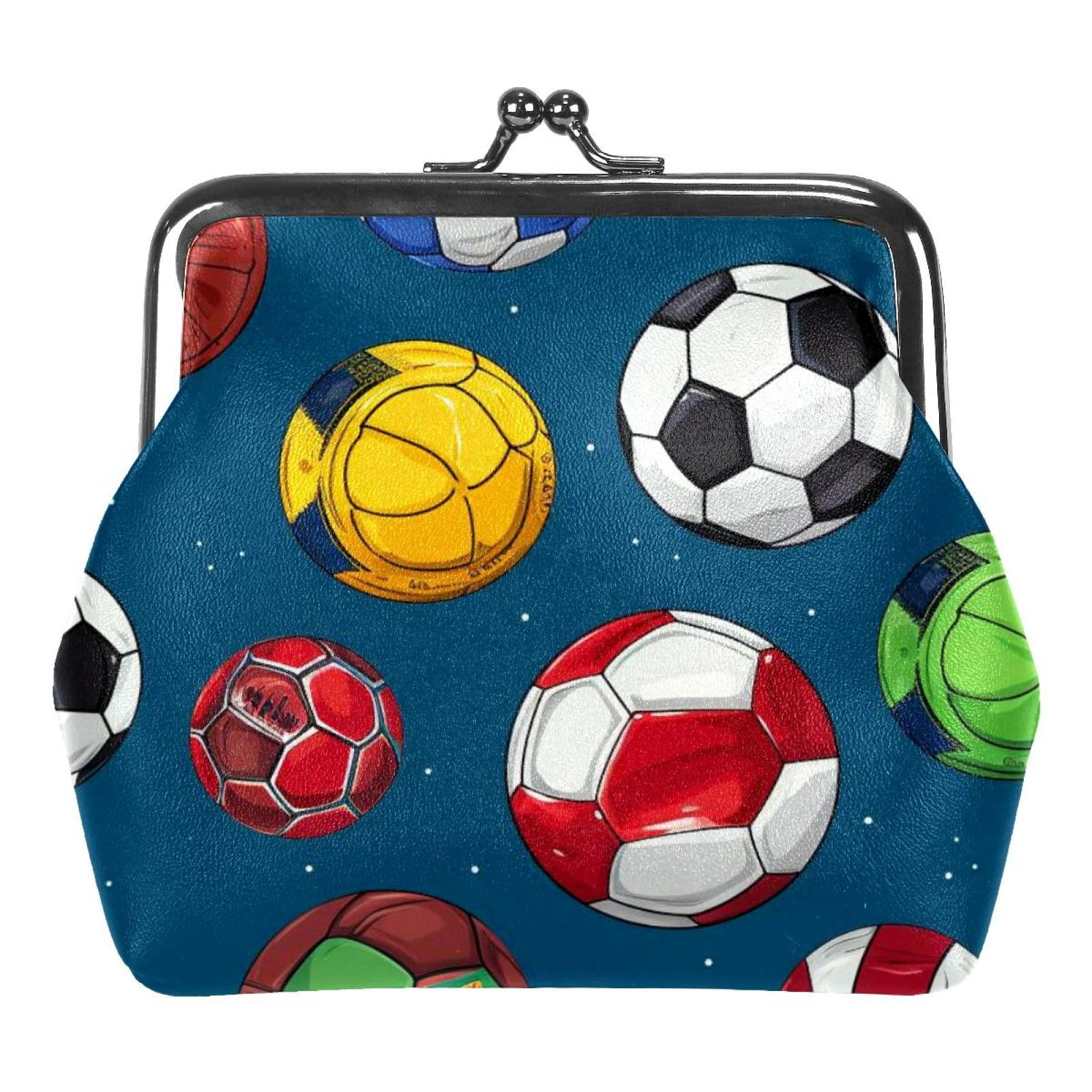 Football Soccer Coin Purse Vintage Pouch Kiss-lock Change Purse Wallets ...
