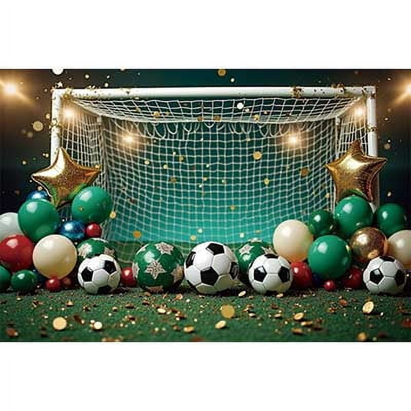 Football Soccer Field Backdrop Boy's Birthday Balloons Party rations ...