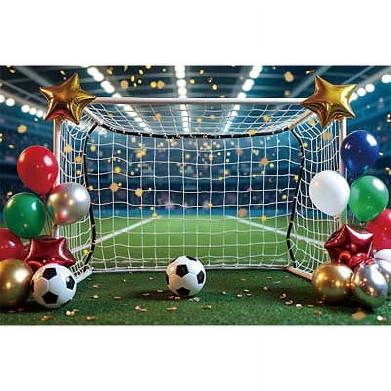 Football Soccer Field Backdrop Boy's Birthday Balloons Party rations ...