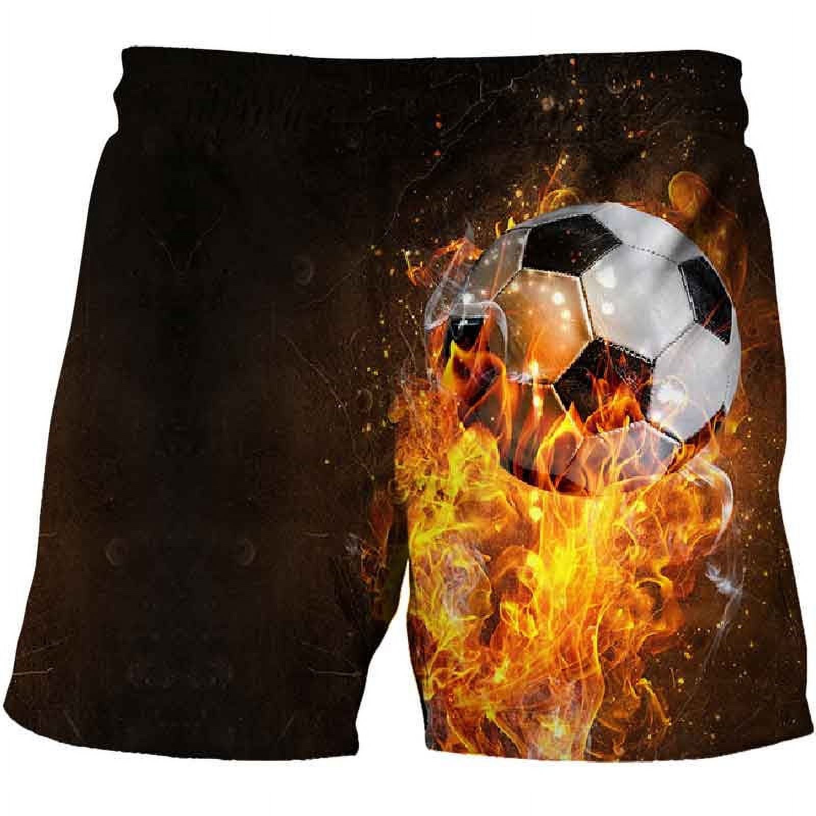 Football Soccer Graphic Beach Shorts Pants Men 3D Print Surf Board ...