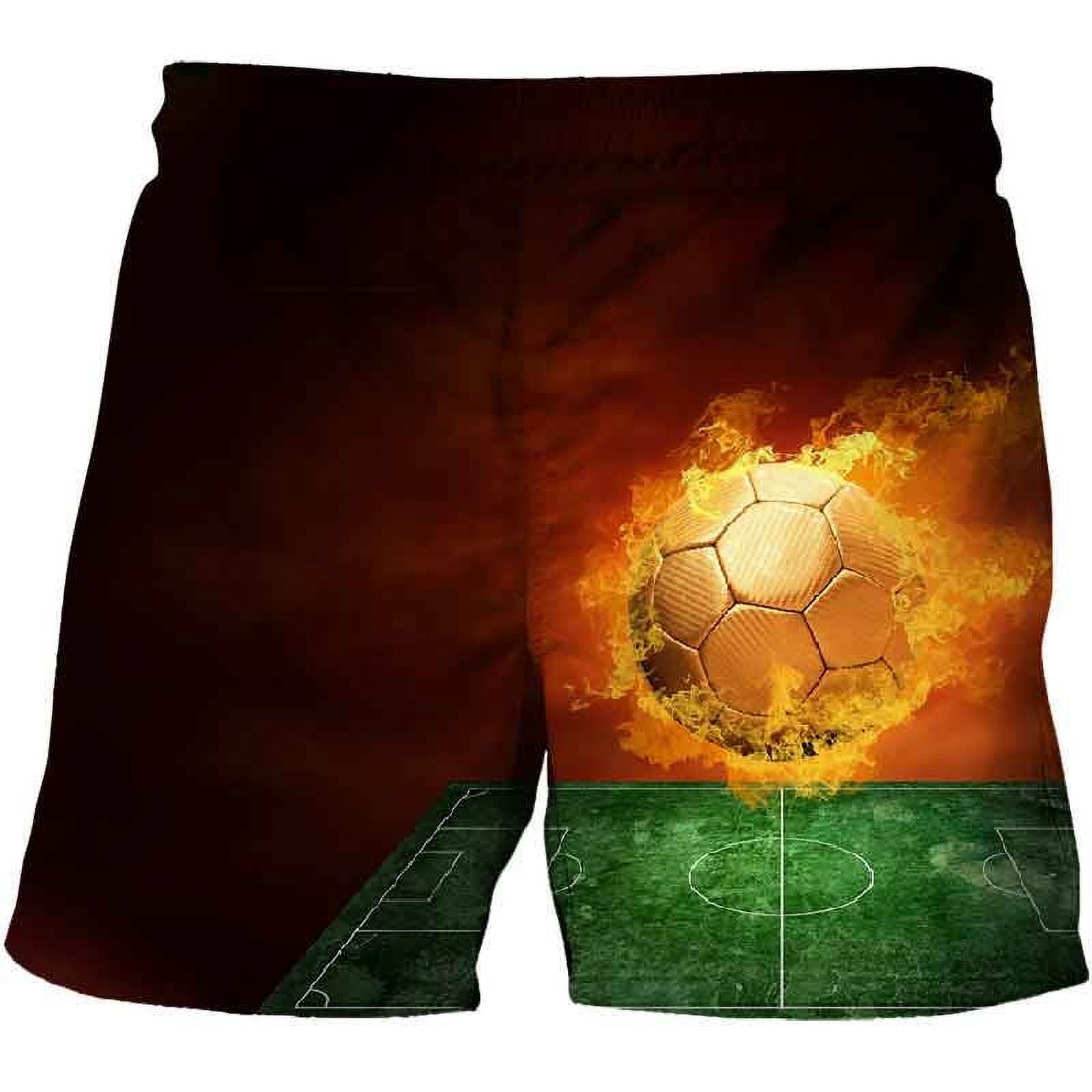 Football Soccer Graphic Beach Shorts Pants Men 3D Print Surf Board ...