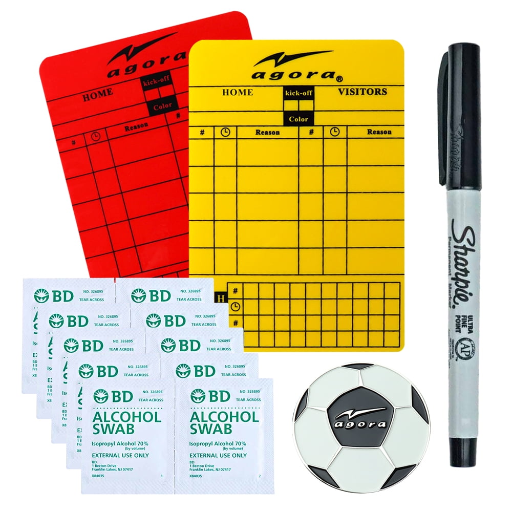 Football Soccer Referee Red and Yellow Cards Set- Reusable Write-On ...