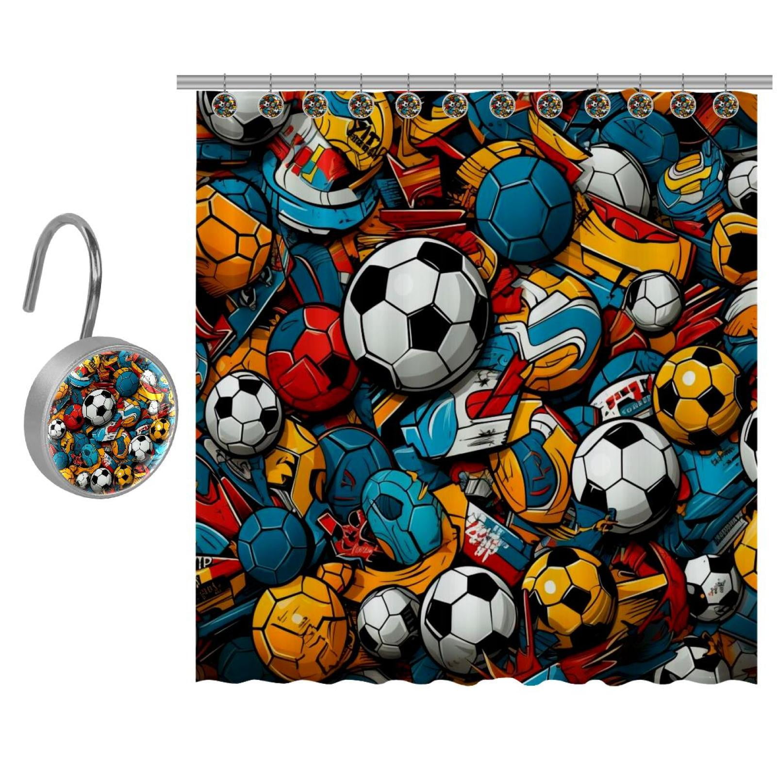 Football Soccer Shower Curtain for Bathroom - Walmart.com