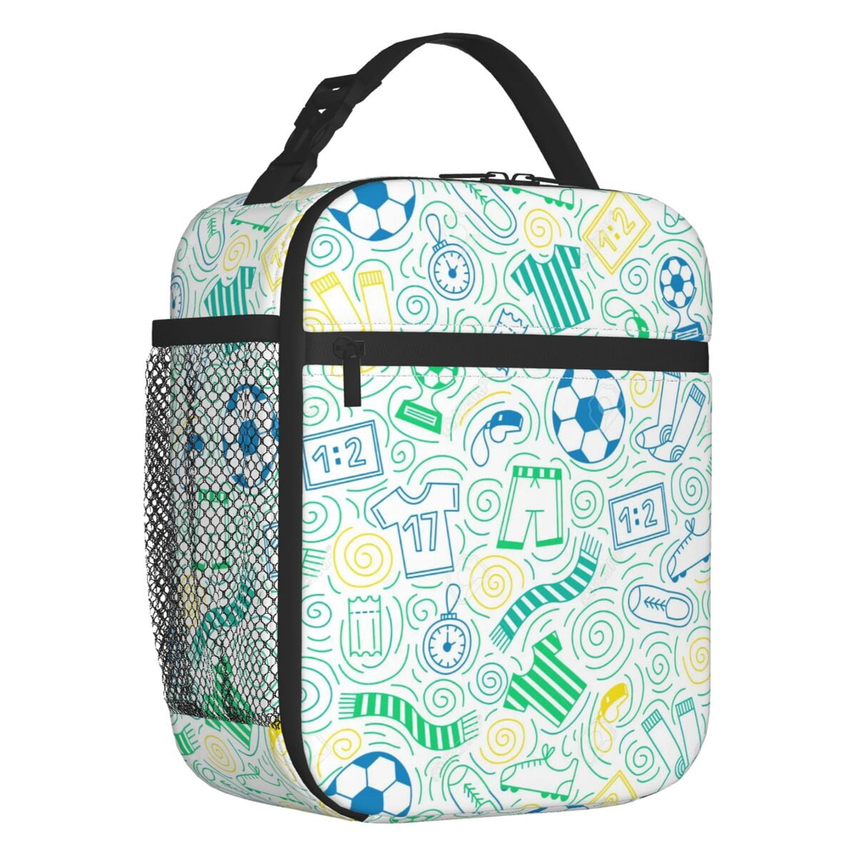 Football Soccer Sport Hand Drawn Cartoon Lunch Box Multifunction Cooler ...