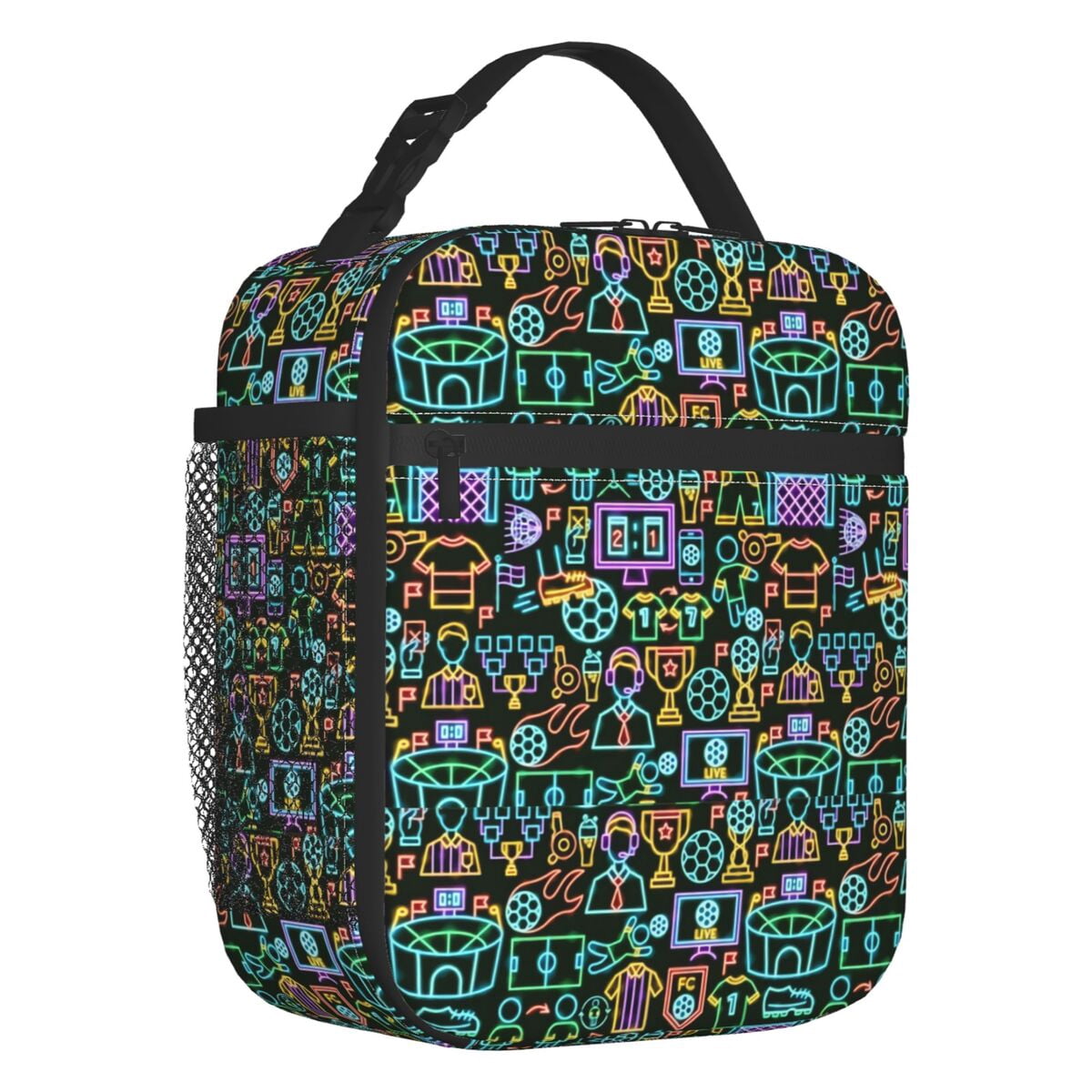 Football Soccer Sport Hand Drawn Lunch Box Multifunction Cooler Thermal ...