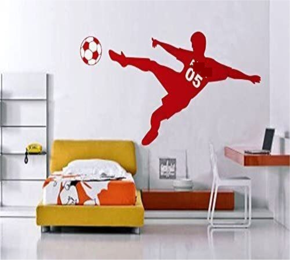 Football Soccer Wall Decal Personalized Name & Number and Soccer Ball ...