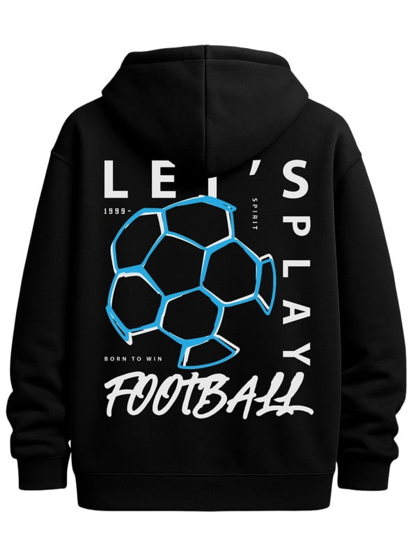 Football Spirit sweatshirt for men hooded sweatshirt black Daily and ...