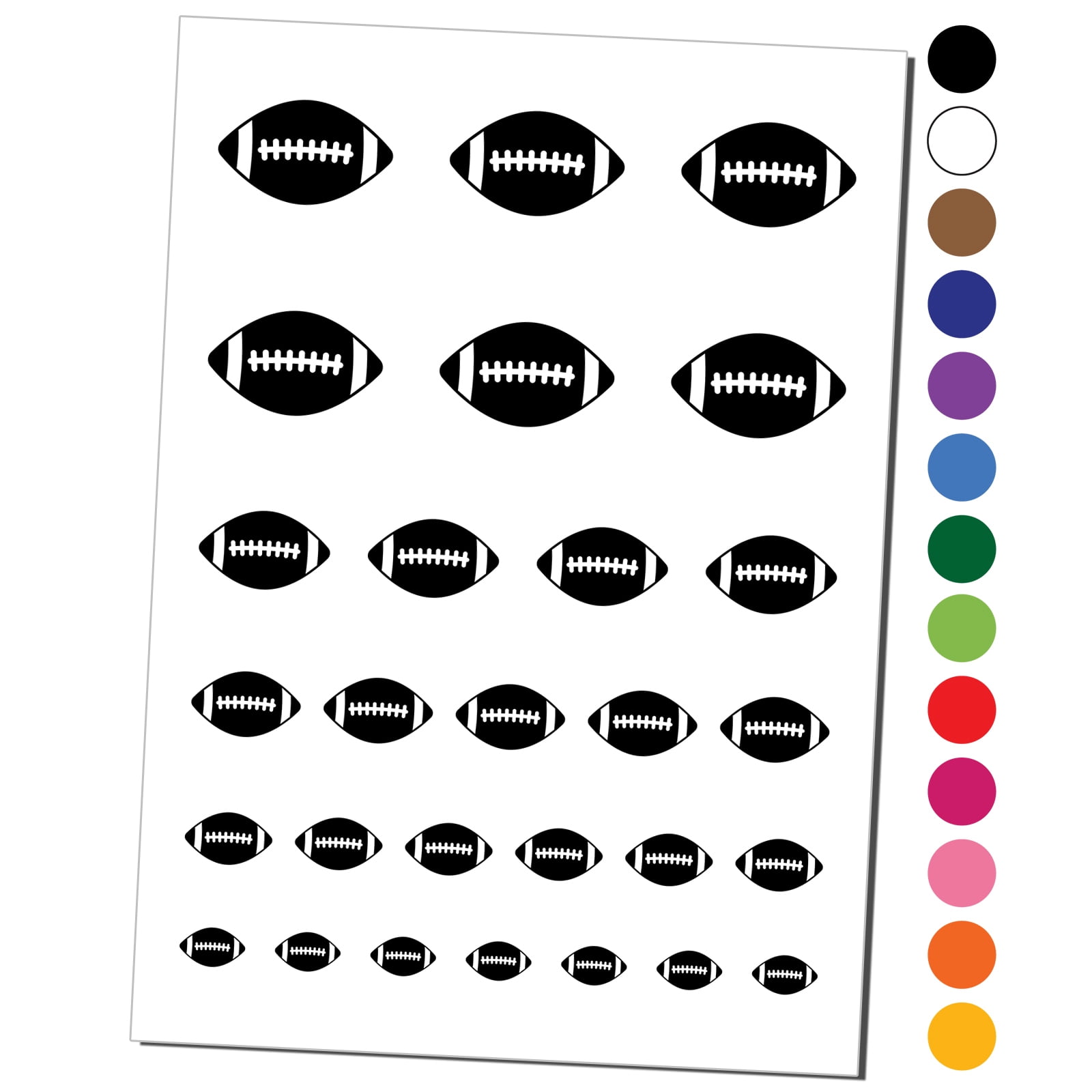 Football Sport Water Resistant Temporary Tattoo Set Fake Body Art ...
