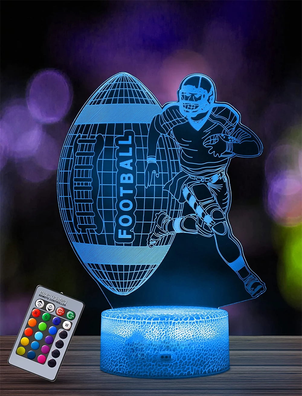 Football Sports Fan Lamp,16 Color Changing Dimmable with Remote ...