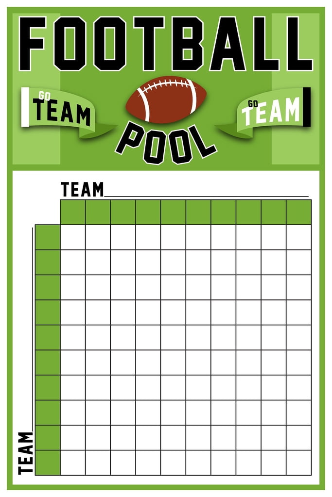 Football Squares Board 100 Party Decorations 2024 2025 Pool Board ...