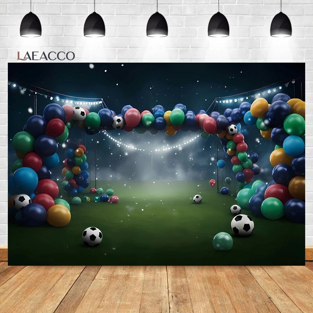Football Stadium Backdrop Stage Lights Soccer Sport Game Theme Boy ...