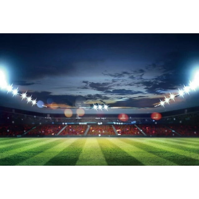 Football Stadium Photography Backdrop Spotlight Green Grass Field ...