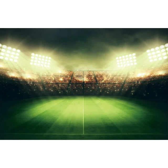 Football Stadium Photography Backdrop Spotlight Green Grass Field ...