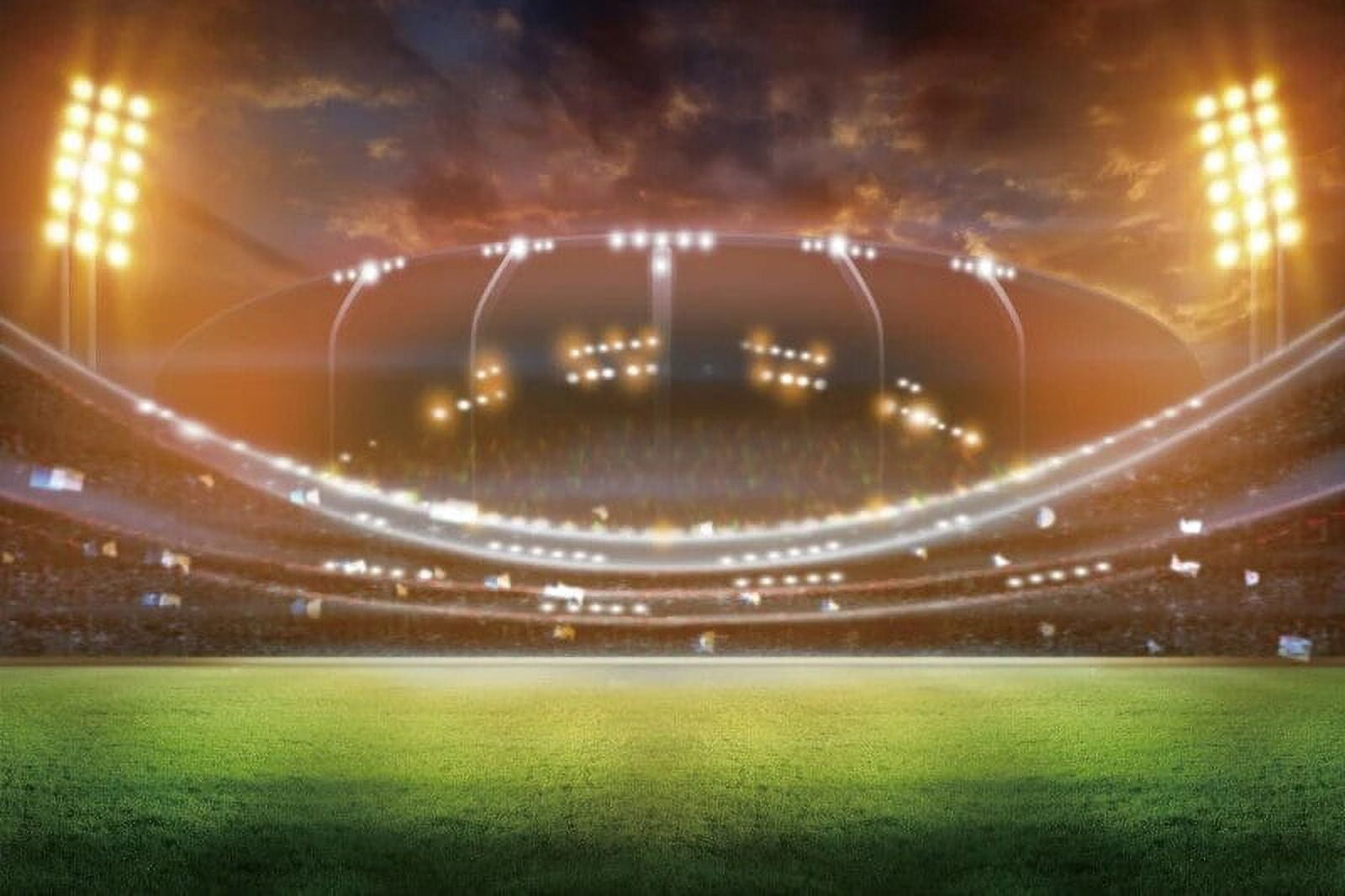 Football Stadium Photography Backdrop Spotlight Green Grass Field ...