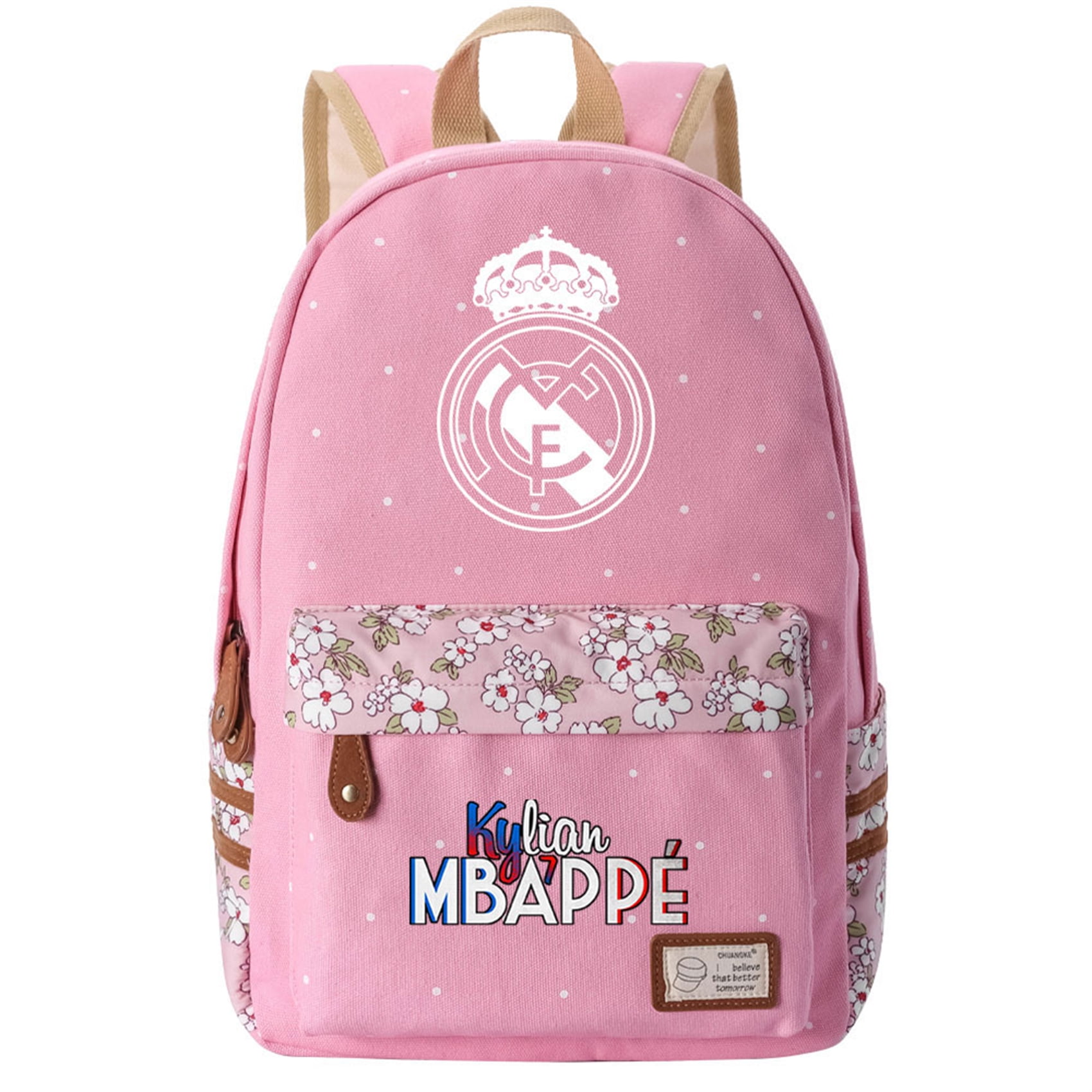 Football Star Canvas Backpack Kylian Mbappé Classic Book Bag for School ...