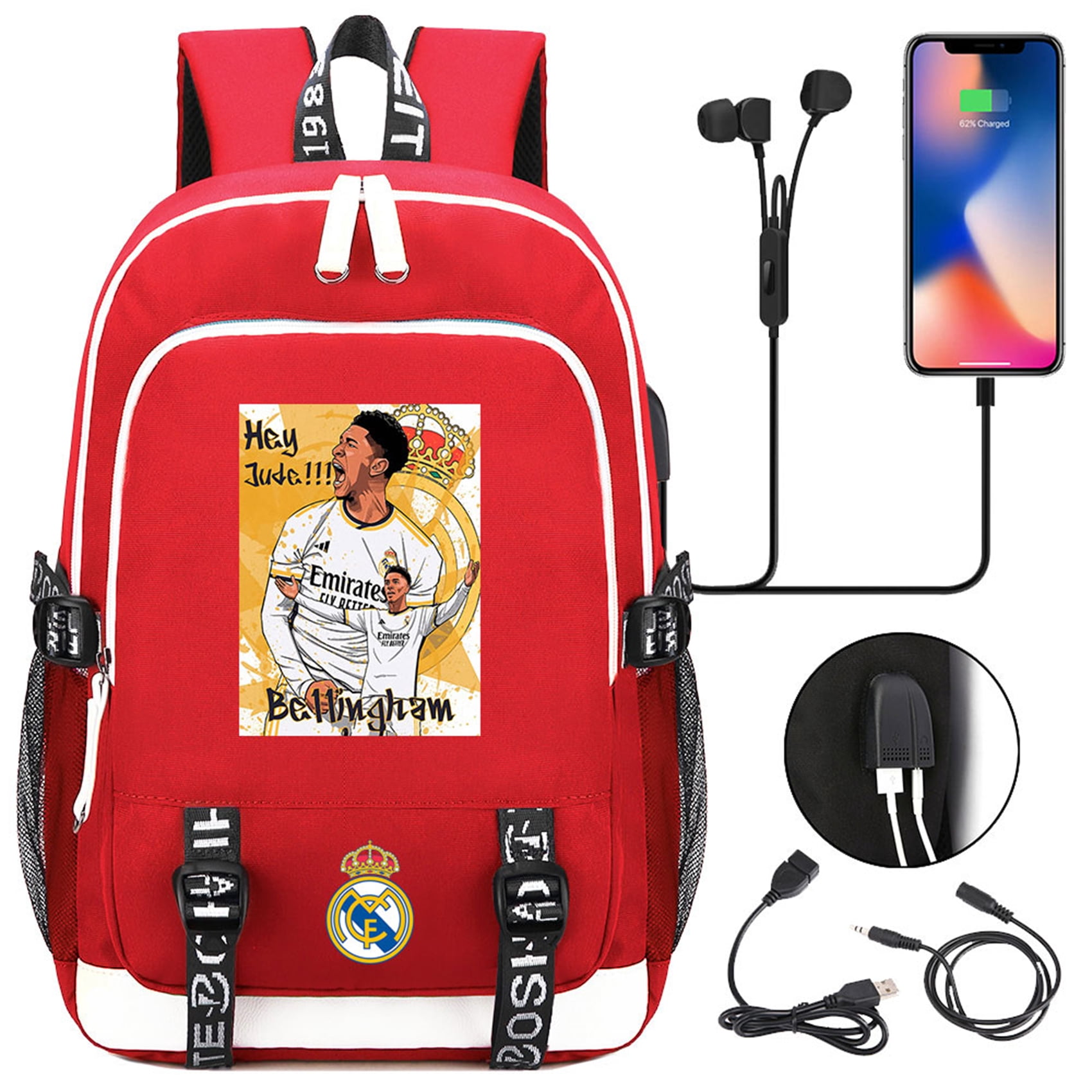 Football Star Classic Backpack-Multifunction Bookbag for School Student ...