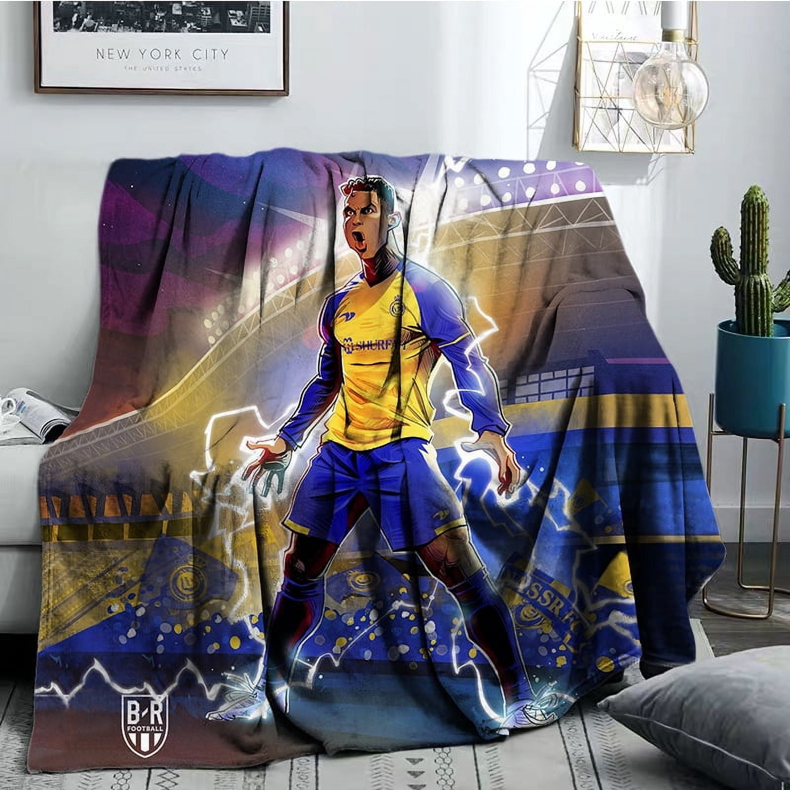 Football Star Cristiano Ronaldo Flannel Fleece Bed Blanket-CR7 Plush ...