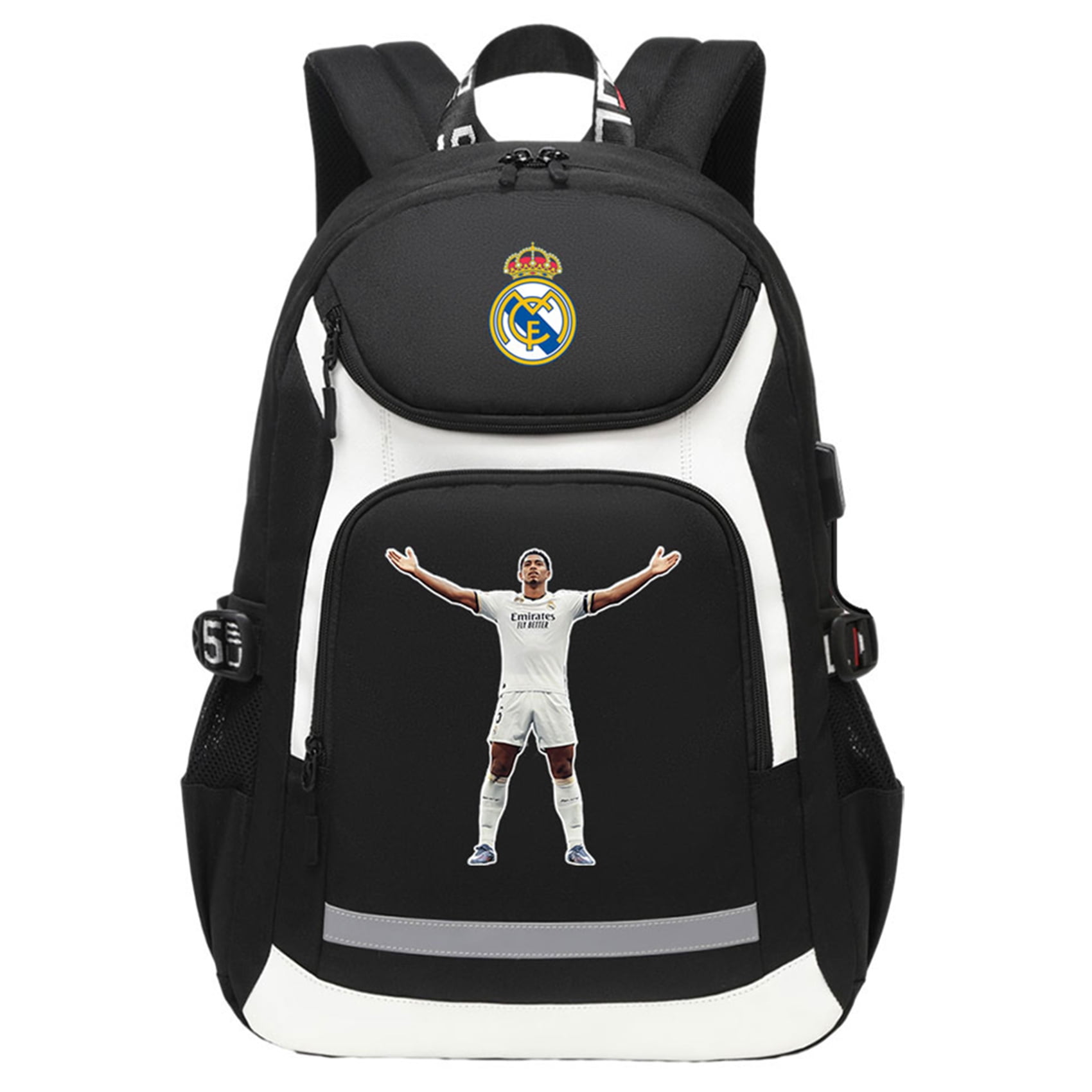 Football Star Jude Bellingham Backpack with USB Charge Port Youth Teens ...