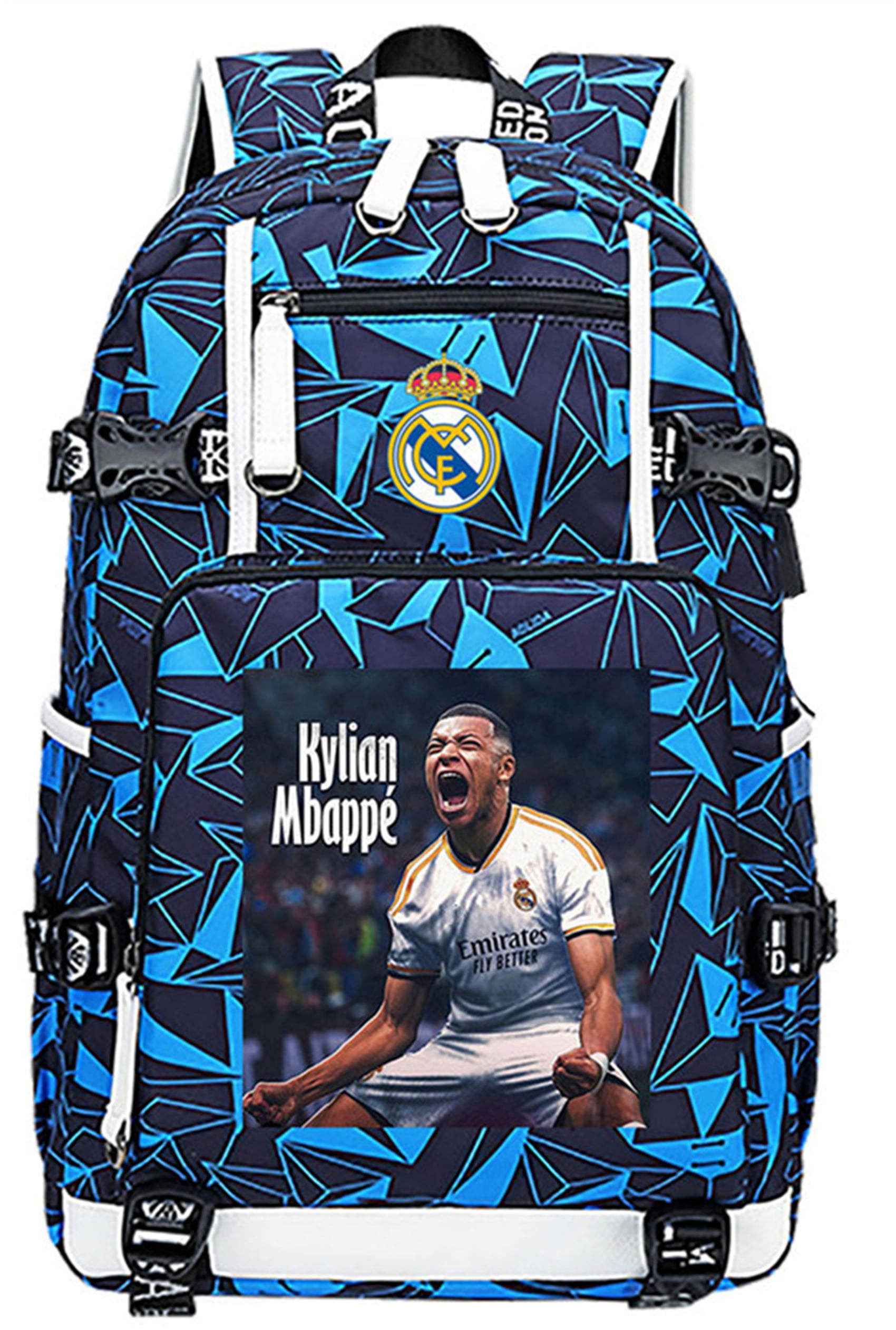 Football Star Mbappe Backpack with USB Charge Port Teens Waterproof ...