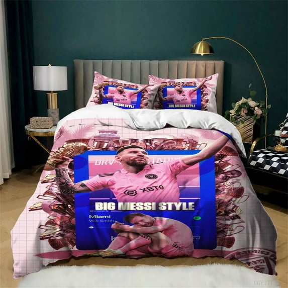 Football Star Messi_10 Duvet Cover Bedding Set 3 Pieces Light-Weight ...