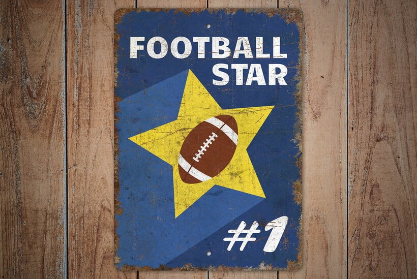 Football Star Sign Football Star Football Star Decor Football Player ...