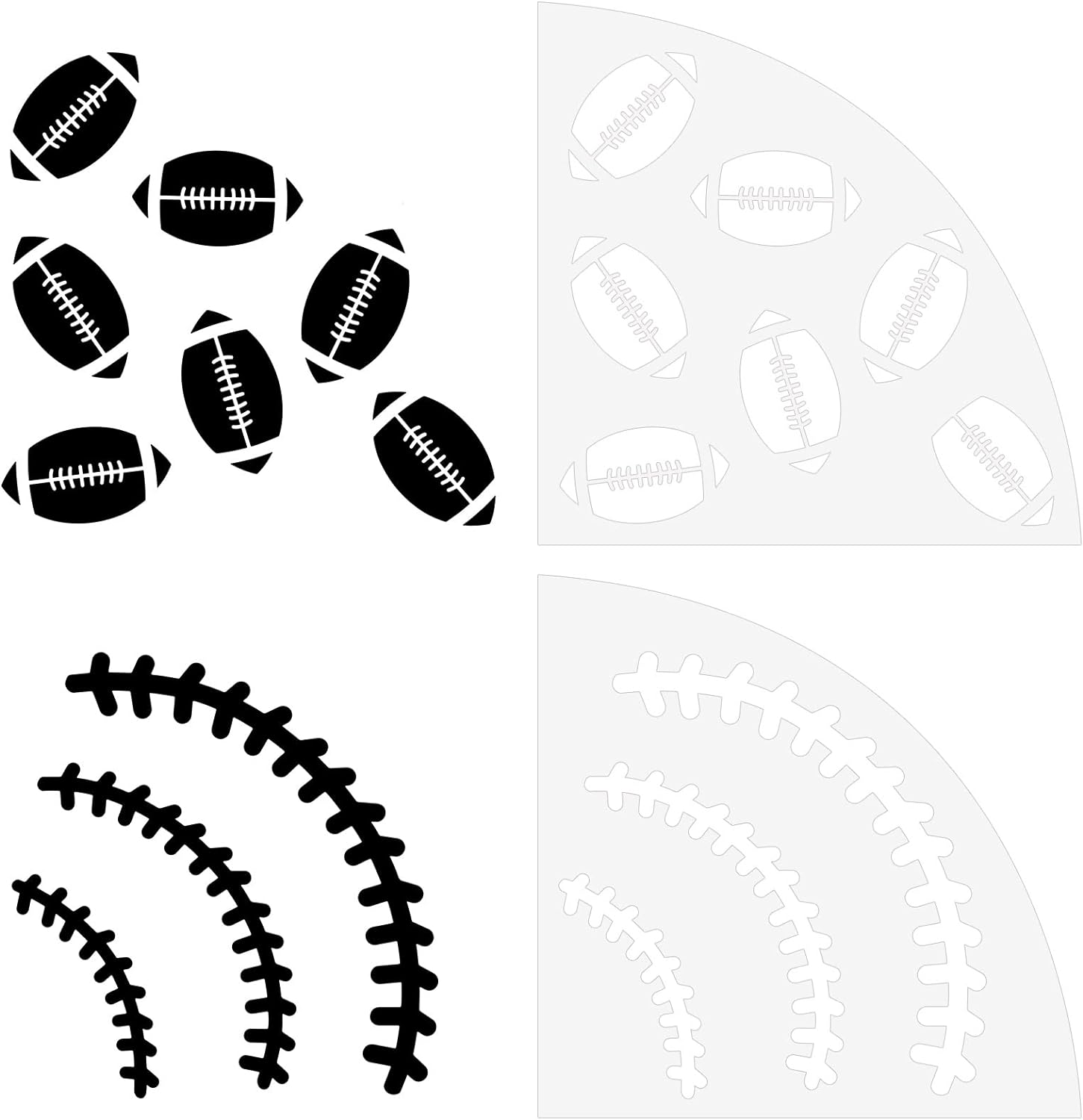 Football Stencil 2pcs Reusable Stencils for Painting Fan Shaped ...
