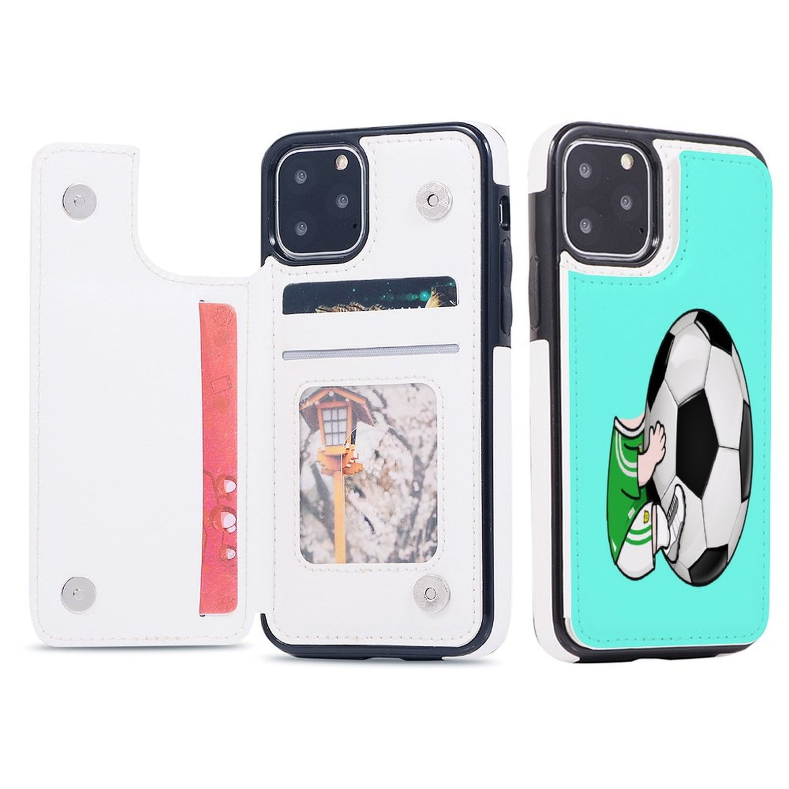 Football, Stencil, Hug Leather Wallet Case for iPhone 16 15 14 13 12 11 ...