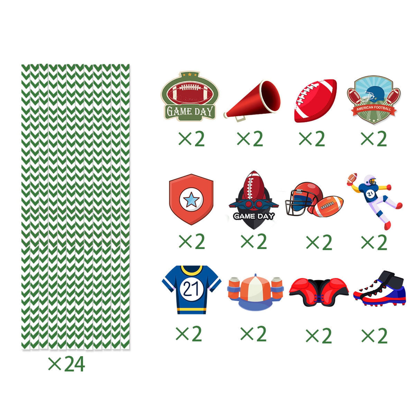 Football Straw Football Paper Straw Decor For Birthday Party Football ...