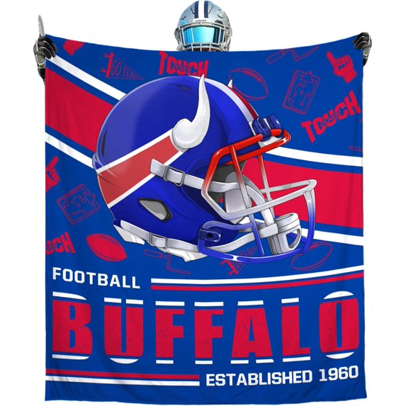 Football Style Football Throw Blanket Gift for Team Fans Soft Fleece ...