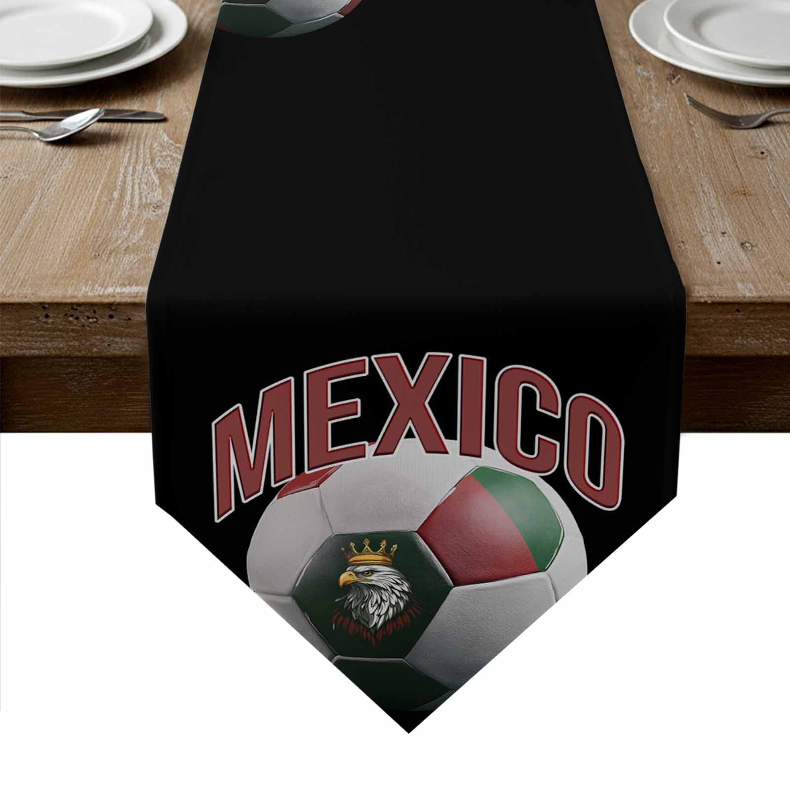 Football Table Runner Linen Burlap Table Runner 120 Inches Long Black ...