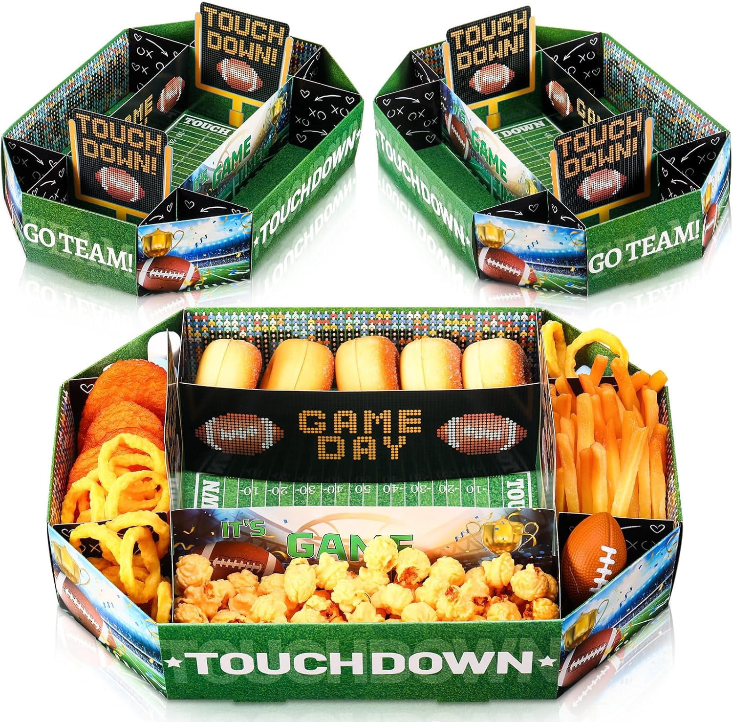 Football Tailgate Snack Serving Tray - 9.25" x 13.38" Disposable Paper ...