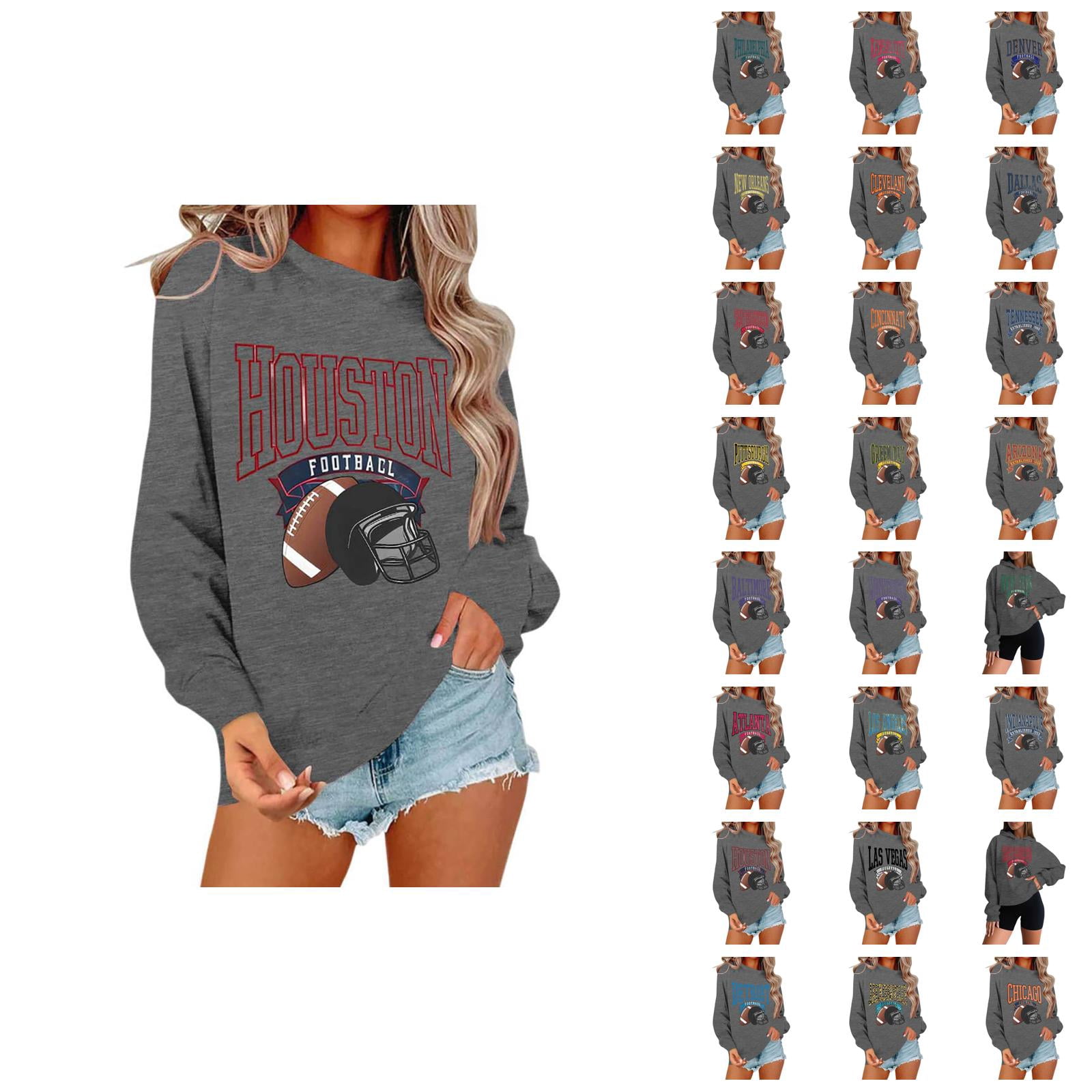 Football Team City Sweatshirts for Women Fall Winter Long Sleeve ...