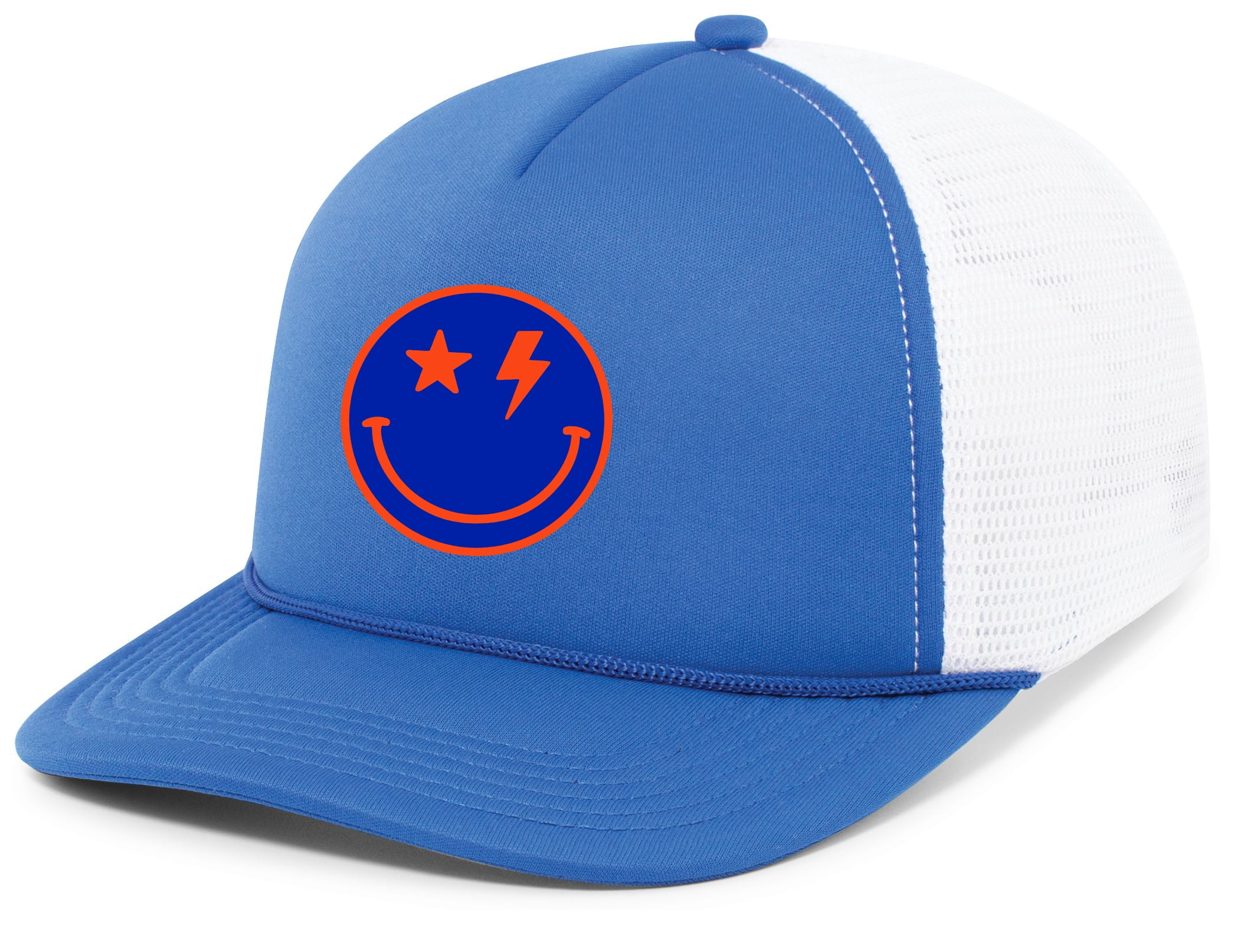 Football Team Color Embroidered Florida Happy Face With Lightning Eyes ...