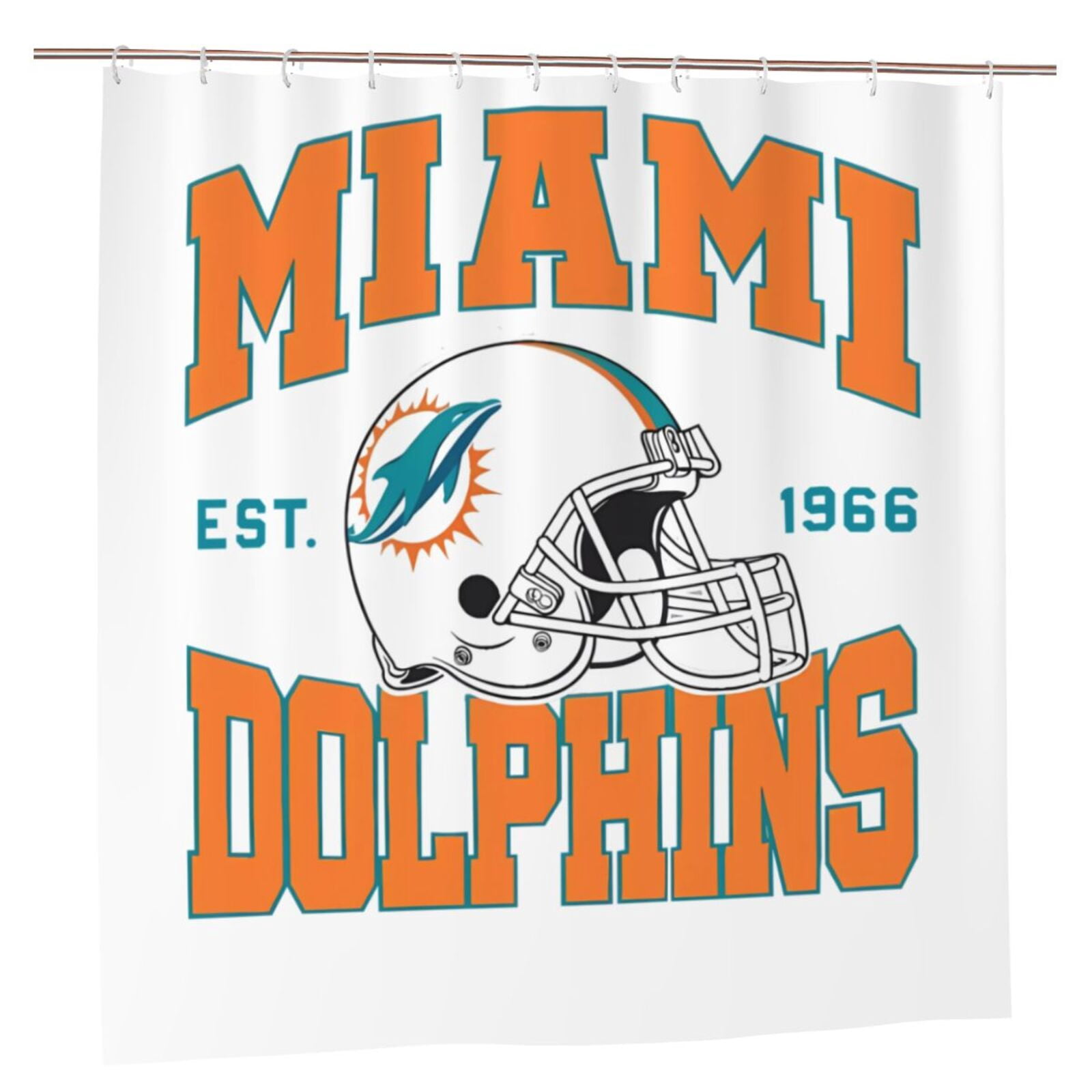 Football Team Custom Dolphins Theme Waterproof Shower Curtain 72x72 ...