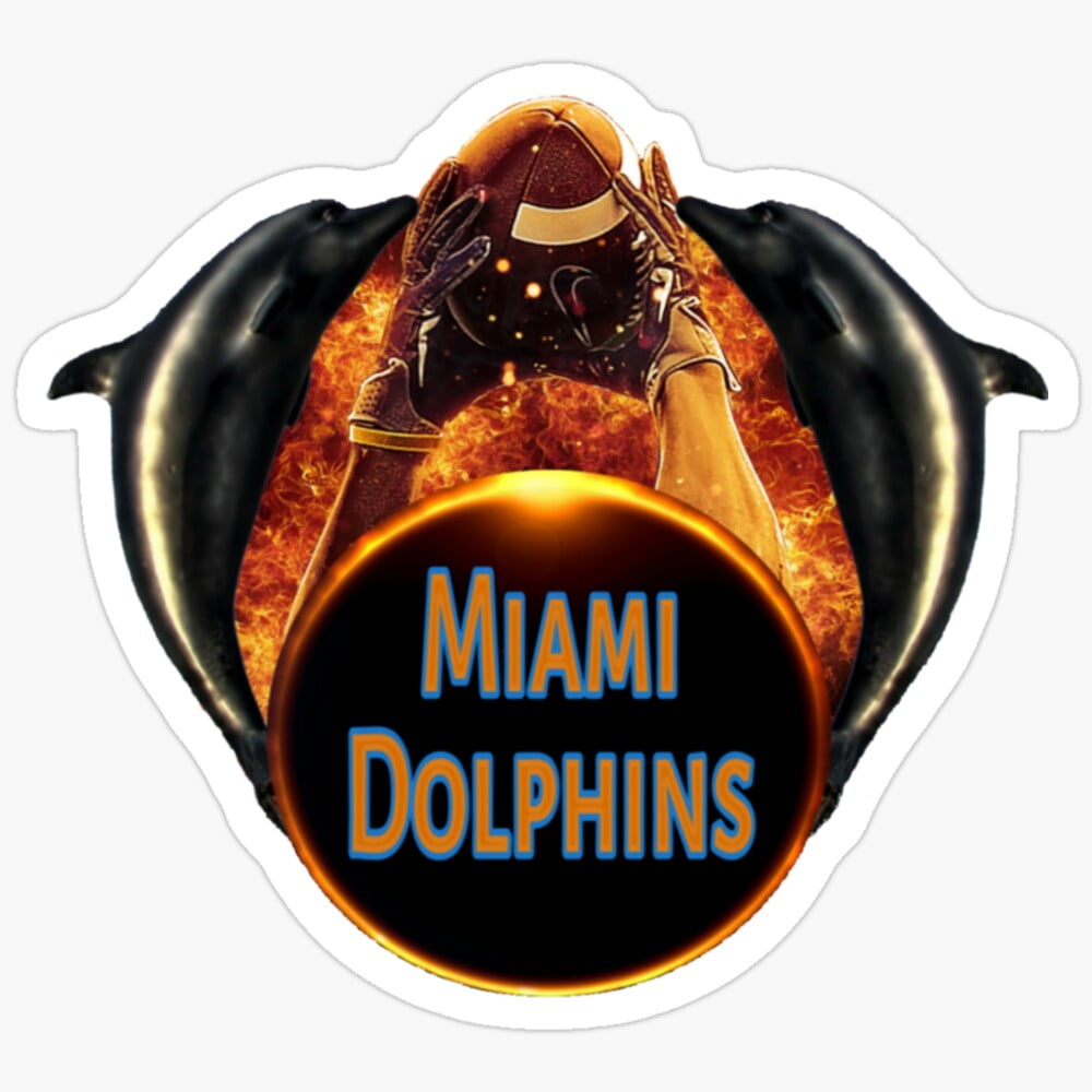 Football Team Dolphins Sticker Sticker Baseball Sticker, Football ...