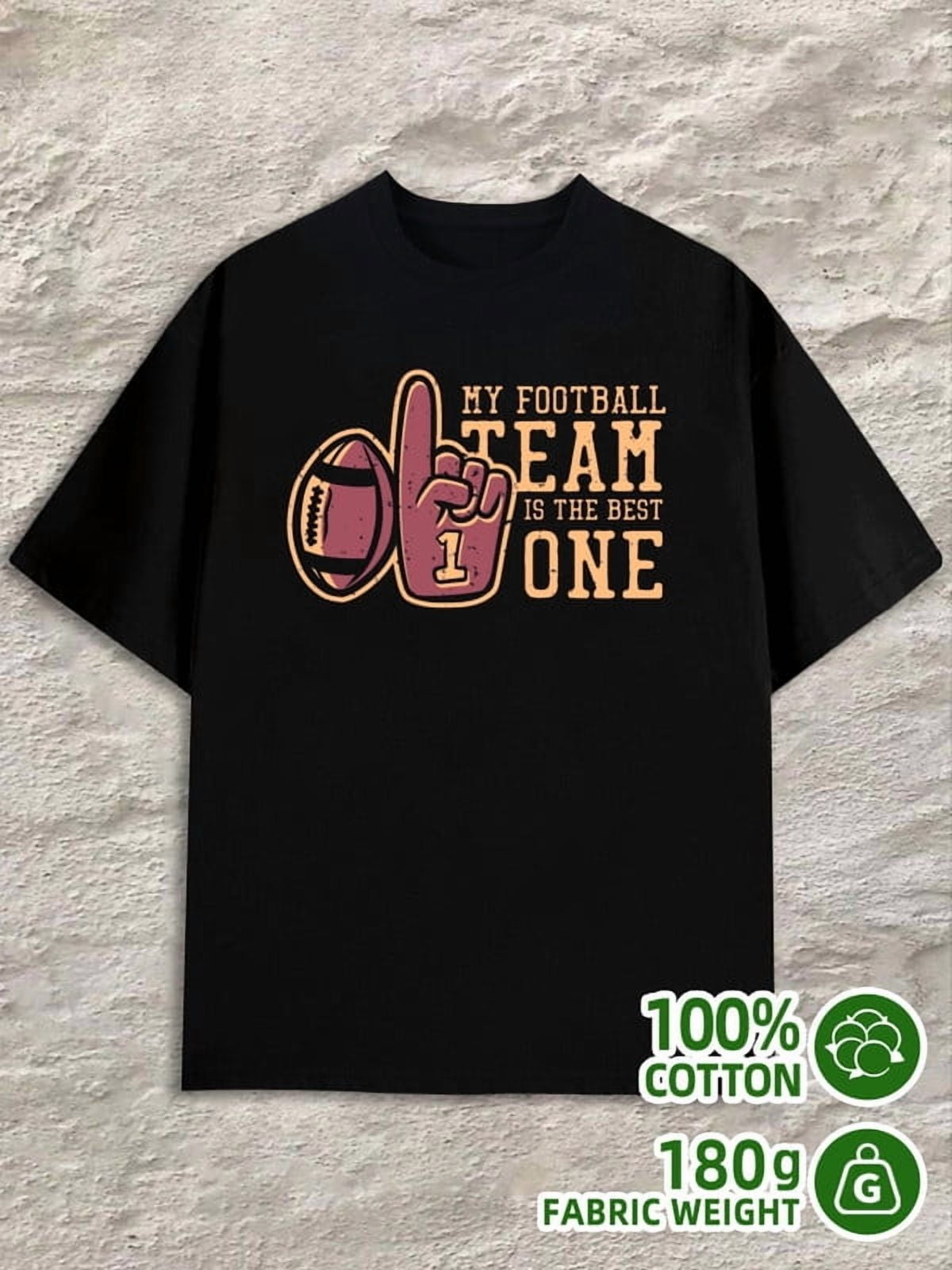 Football Team Tee mens black 180G 100% Cotton Everyday wear,perfect for ...