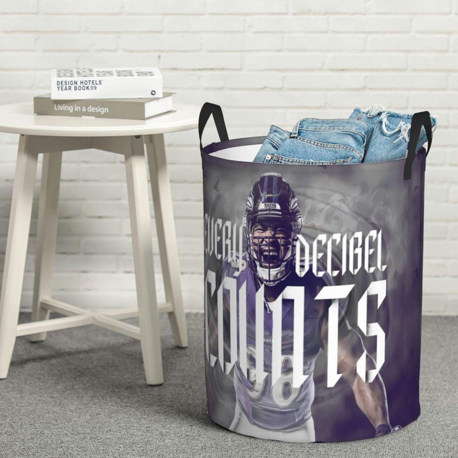 Football Team Theme Waterproof Oxford Cloth Laundry Basket, Round ...